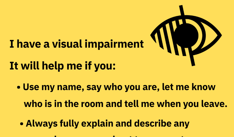 Visually Impaired awareness document to use at hospital - Sight Support ...